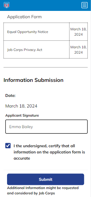 How do I submit my application information? – MyJobCorps Applicant Help ...